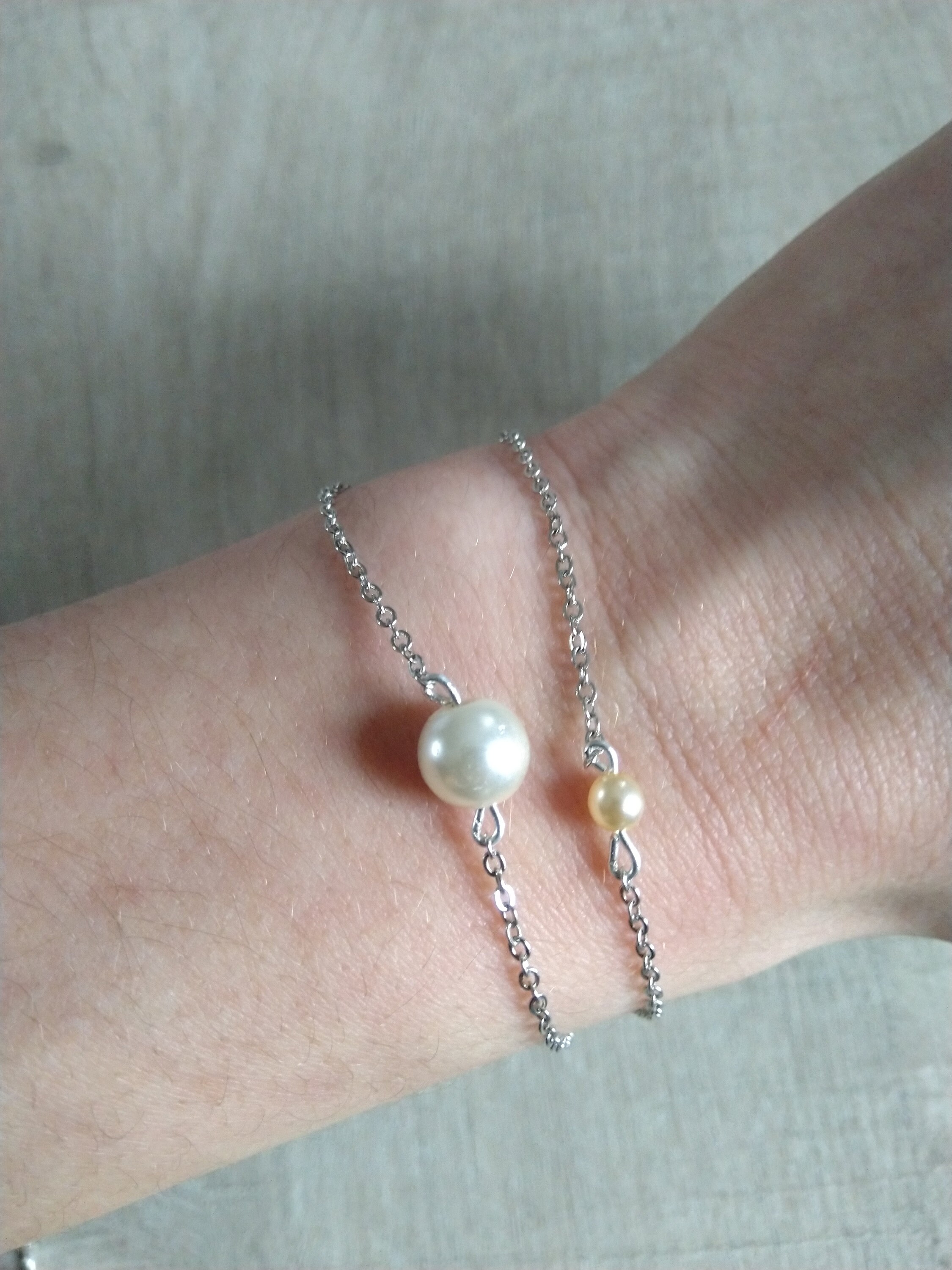Bridal pulsera cadena perla perlas pulsera de marfil dos filas | Etsy
