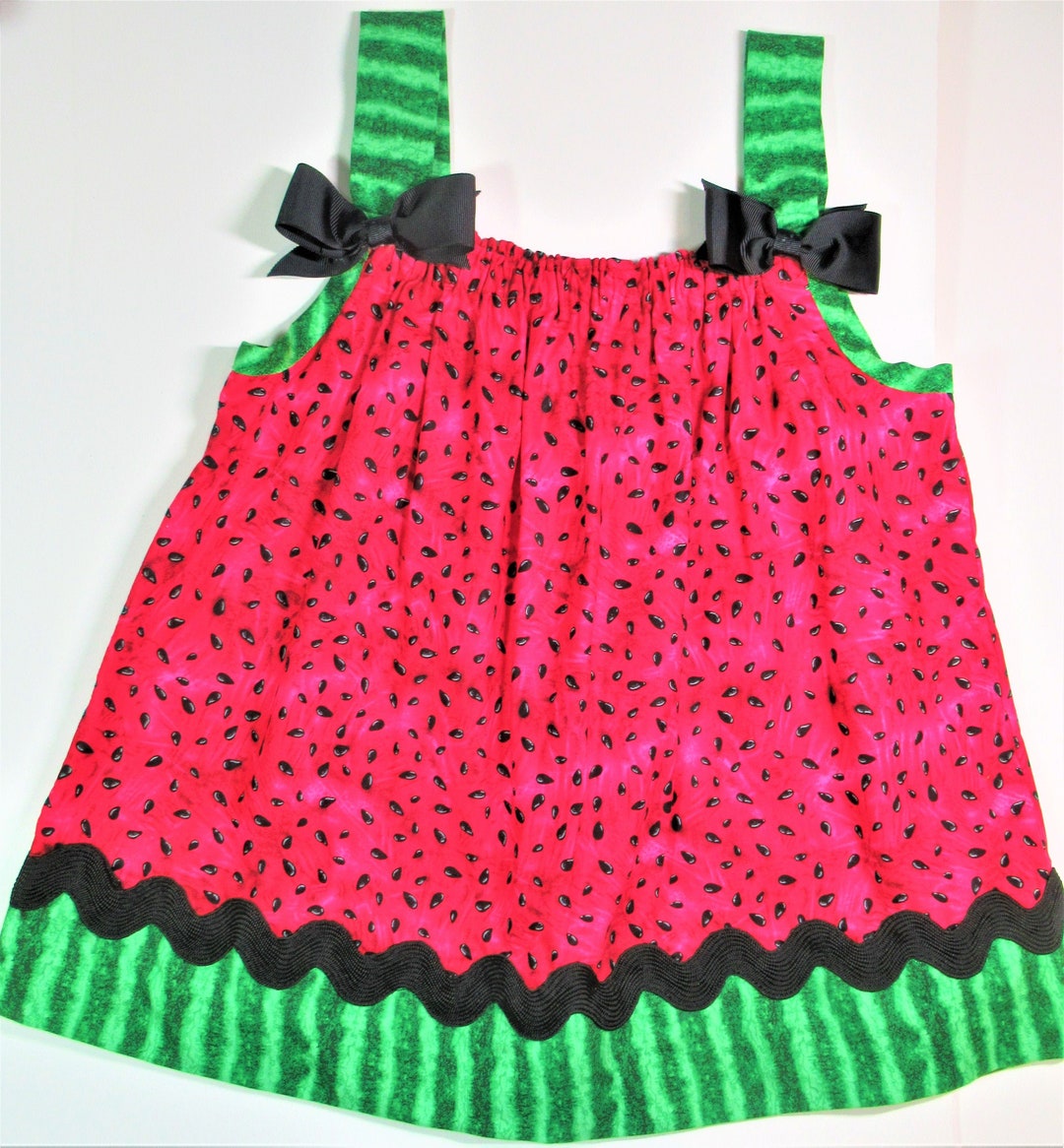 Sundress - Watermelon Print Fabric With Wide Black Rickrack and ...