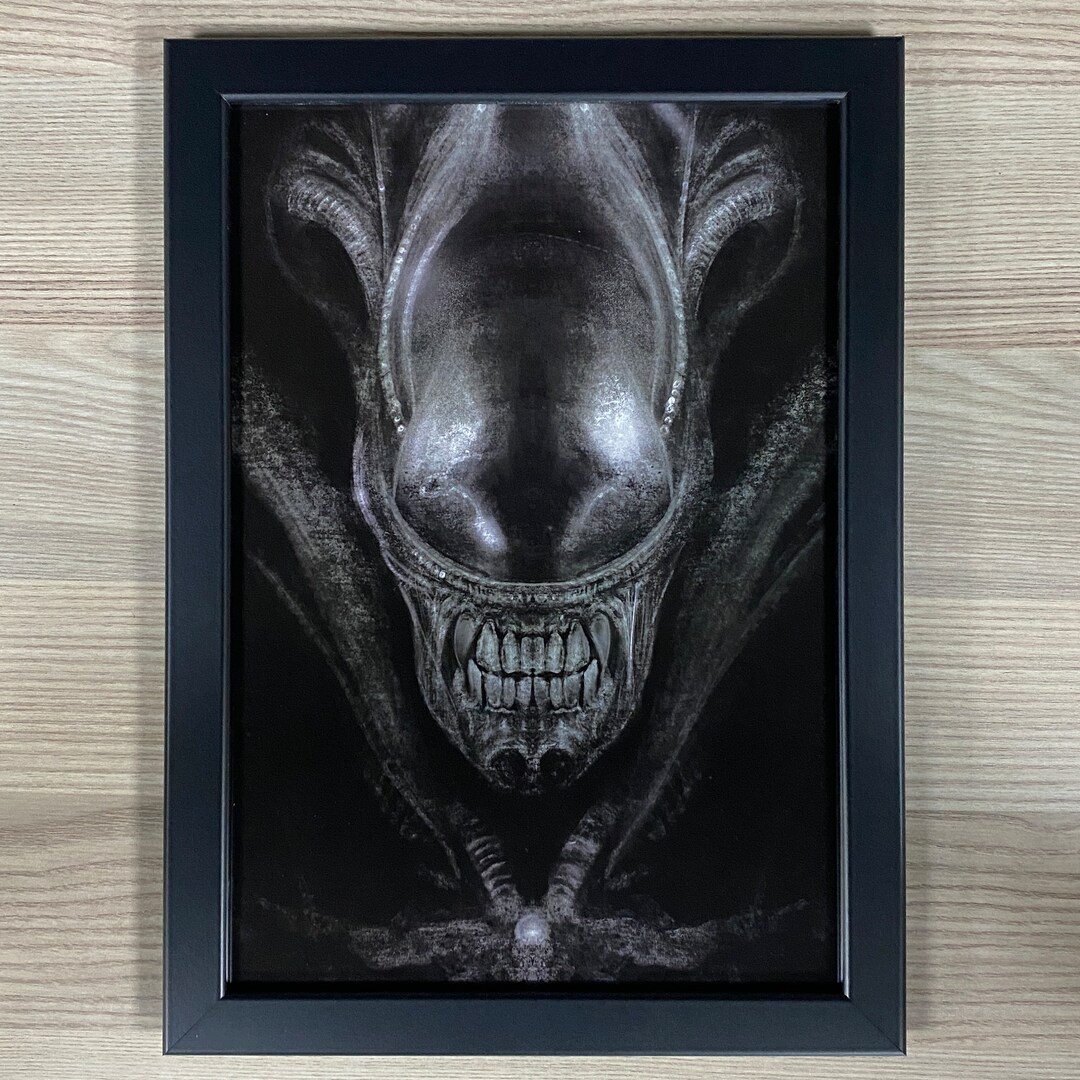 Aliens Framed Movie Poster Art HR Giger Colonial Marines Pulse Rifle ...