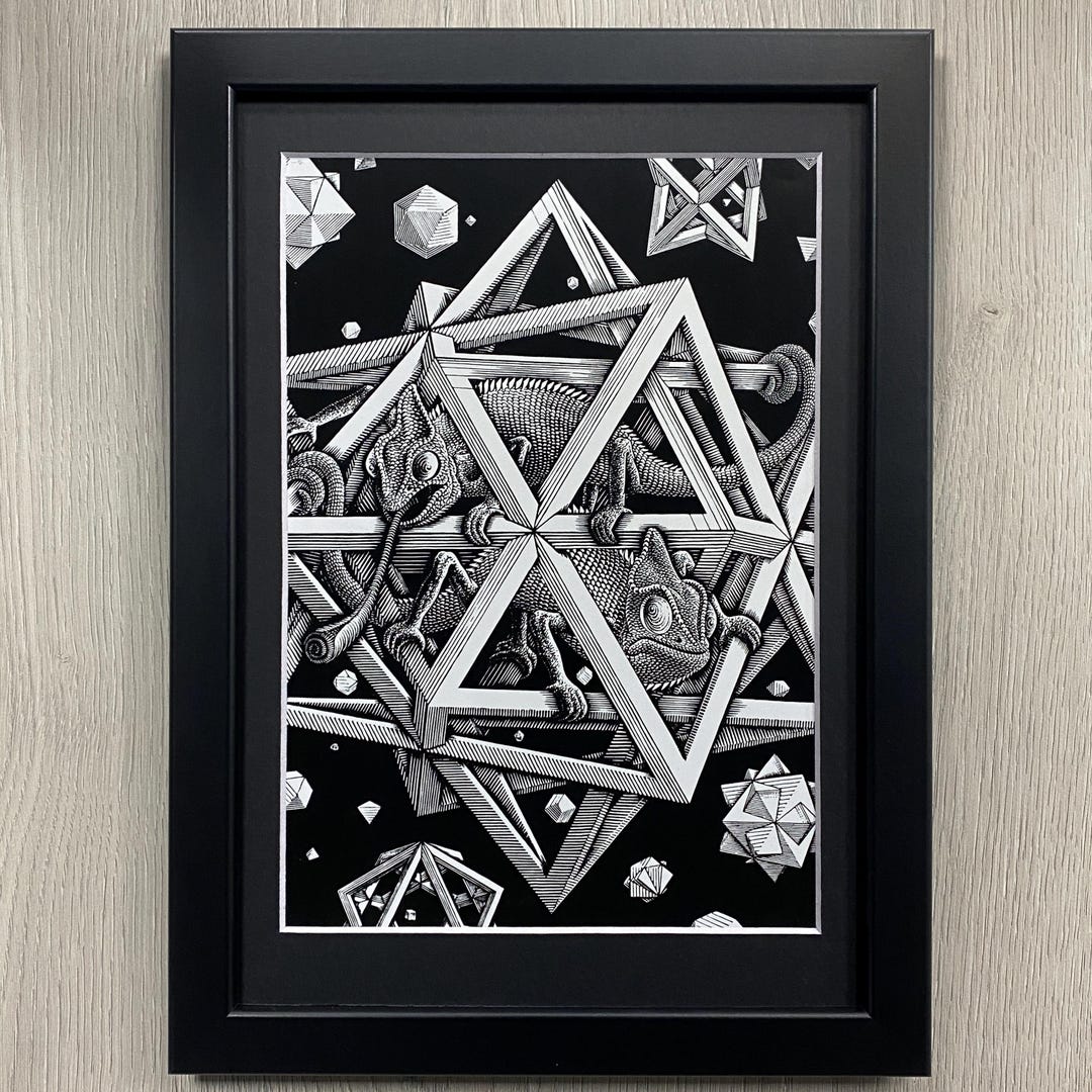 Framed M.C. Escher, Stars Art - Etsy