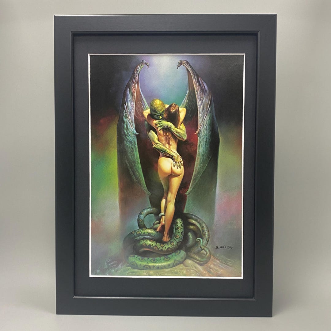 Vampire's Kiss Boris Vallejo, Framed Vintage Erotic Fantasy Art. Mirage. - Etsy