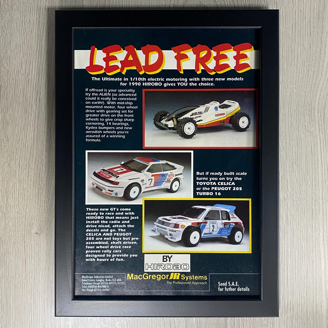 Framed Hirobo Alien, Toyota Celica, Peugeot 205 Turbo, Vintage Radio ...