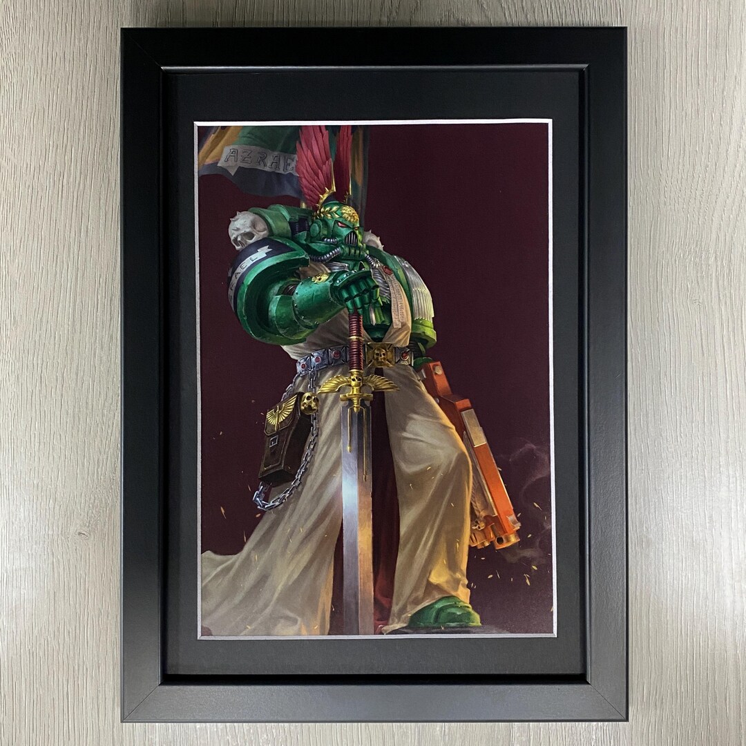 Framed Azrael Art. Dark Angels, Knights of Caliban, Adeptus Astartes ...