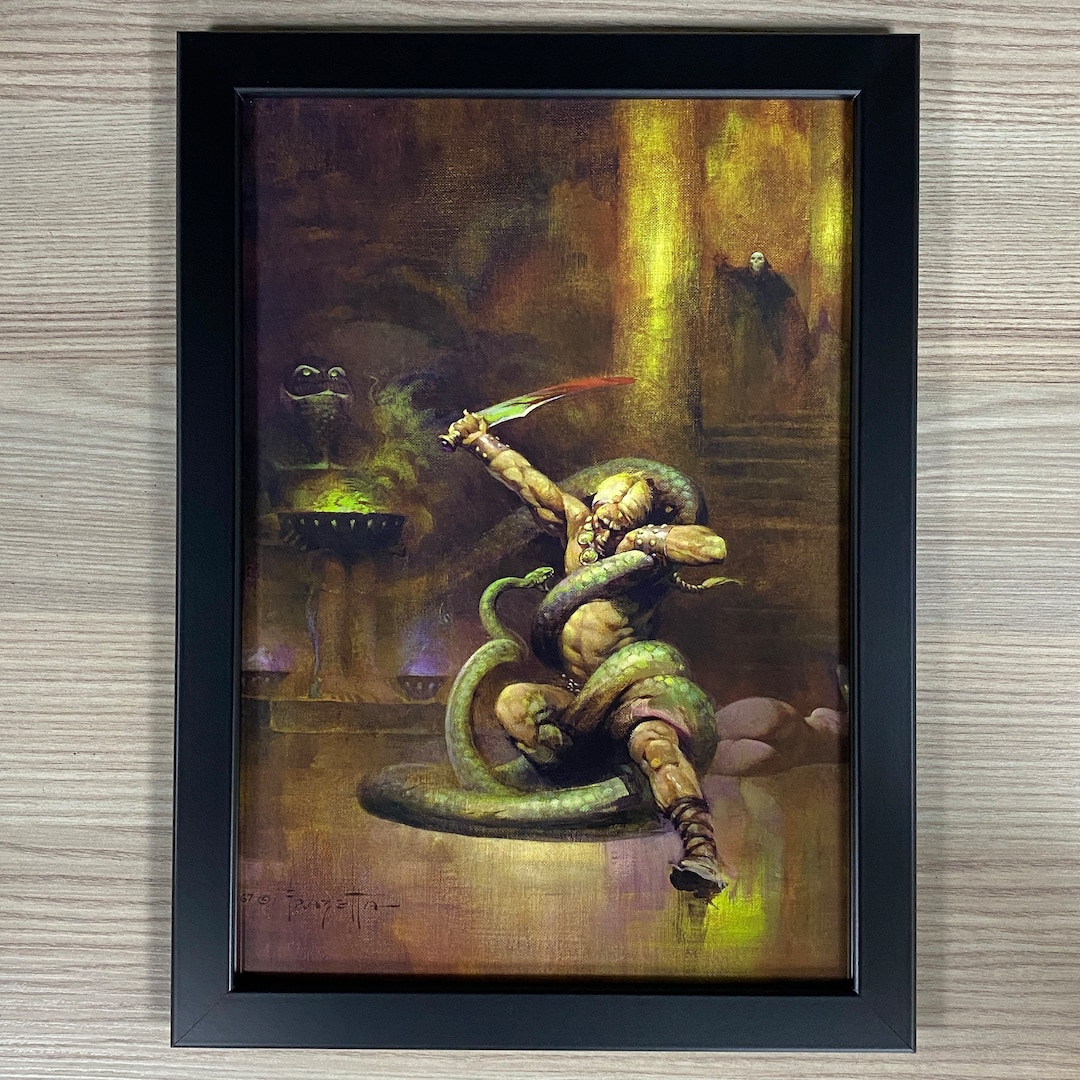 Frank Frazetta Framed Art Green Dead Wolfshead Pulp Sci-fi Fantasy ...
