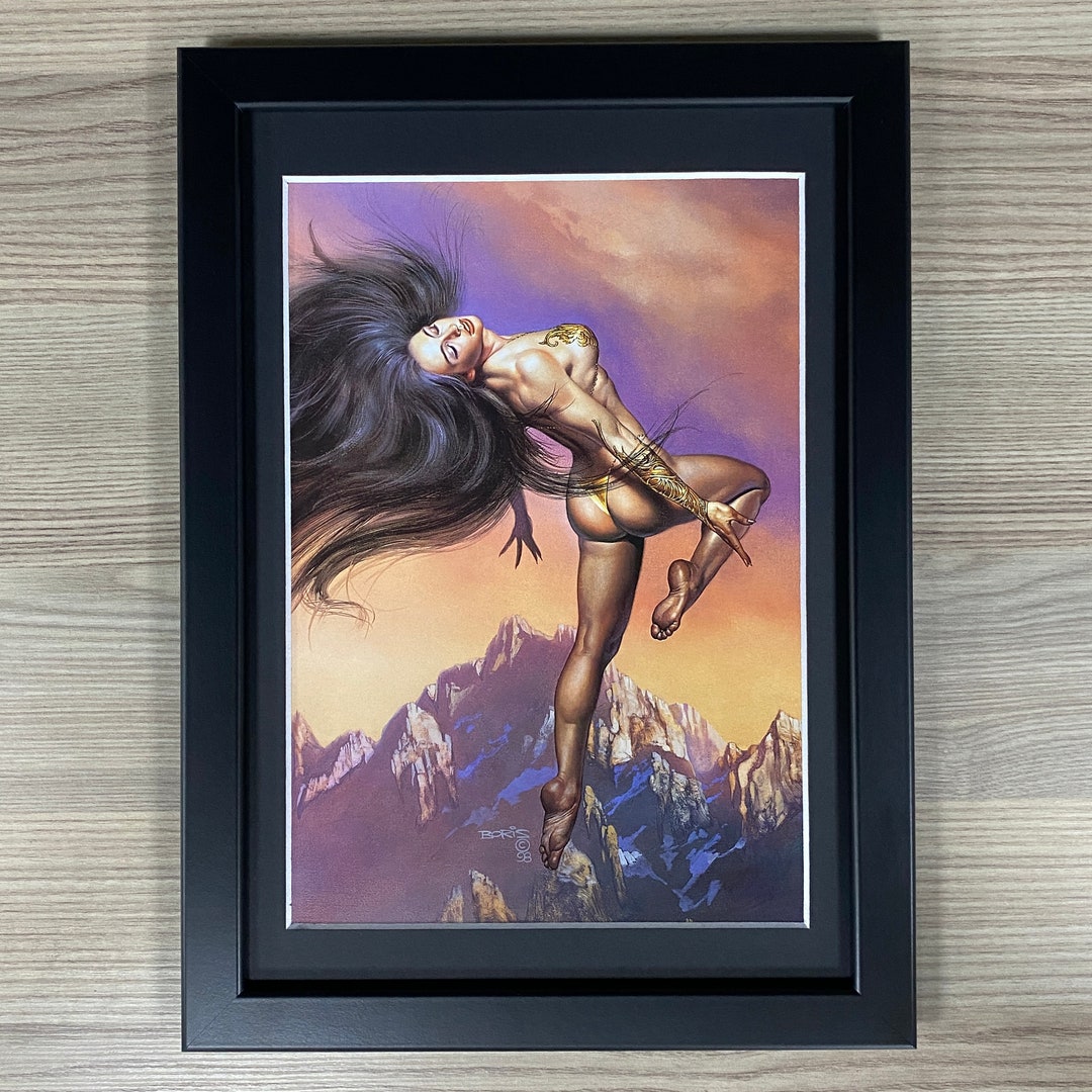 Boris Vallejo Framed Art Barbarian Queen Bodybuilder Muscular Pulp Sci-fi Fantasy Fighter Female ...
