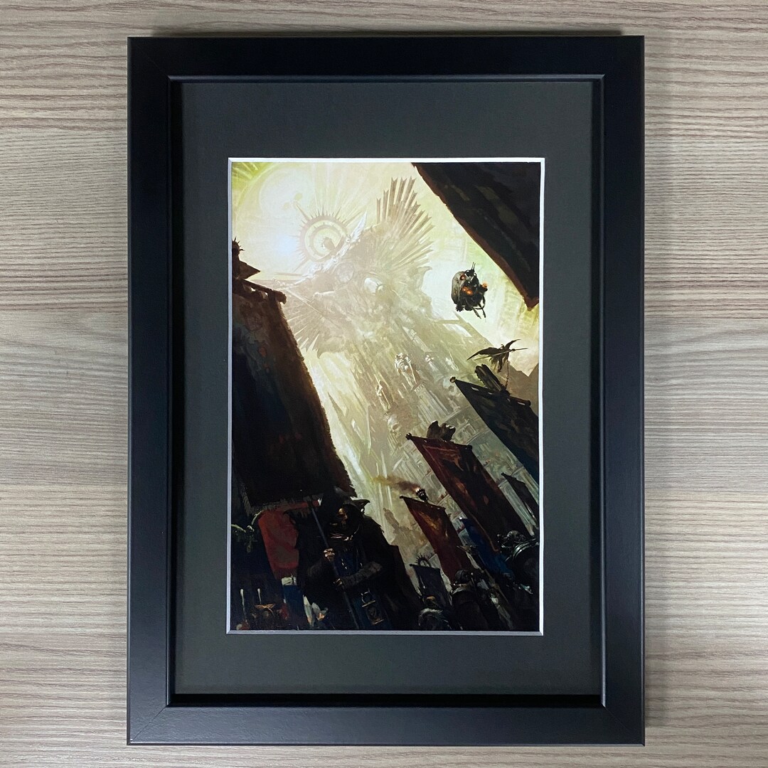 Space Marine Statue Framed Art Space Marines Adeptus Astartes Servo ...