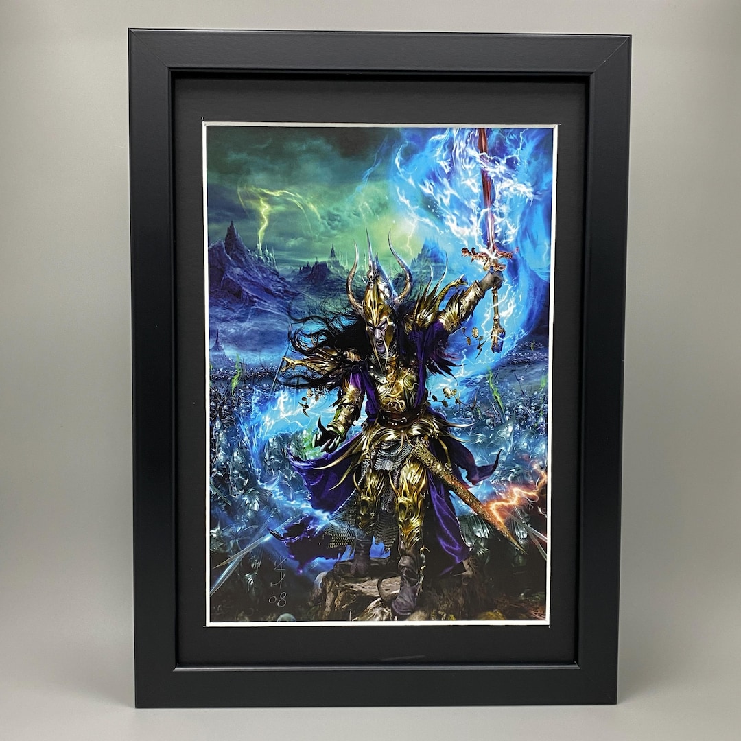 Malekith Dark Elves Framed Art the Witch King of Naggaroth Elf Aelf ...
