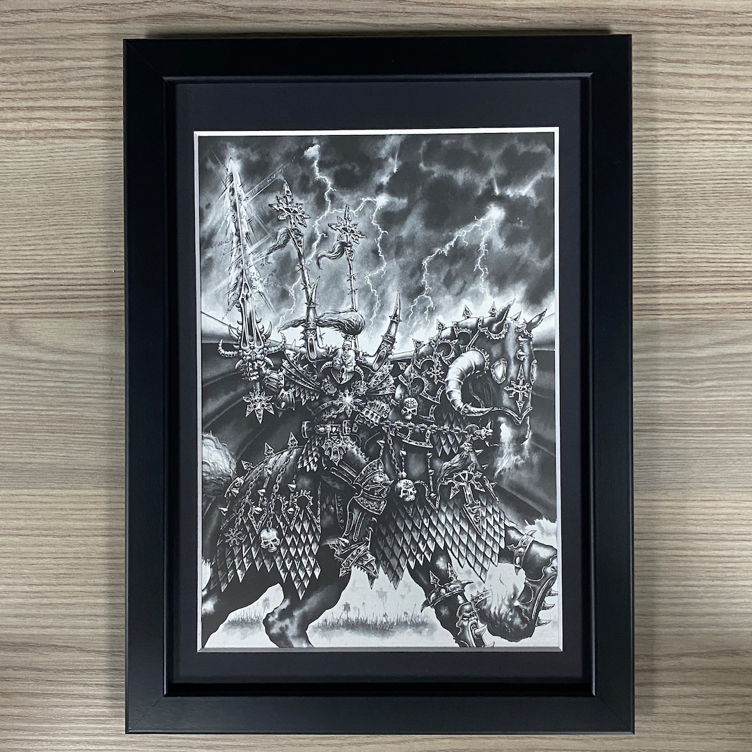 Archaon Framed Art Everchosen Mounted Lord Warriors of Chaos Lord Realm ...