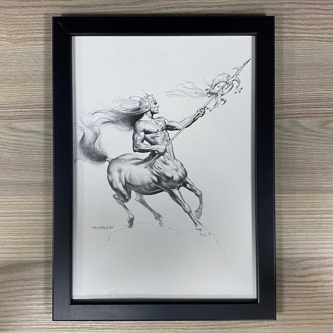 Boris Vallejo Framed Art Pulp Sci-fi Fantasy Naked Nude Sketch Male ...