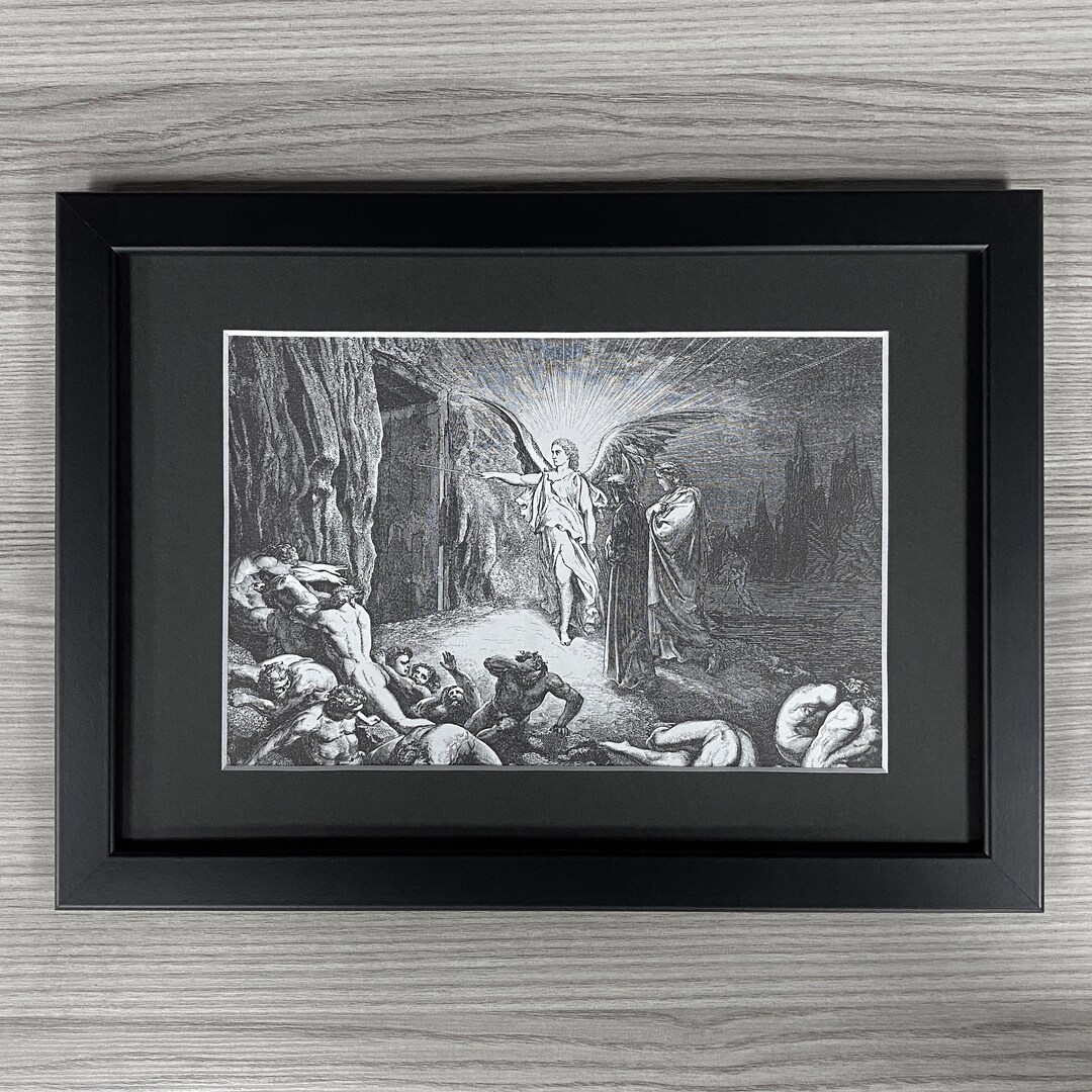 Gustave Dore Framed Art. the Gate of Dis, Dante's the Divine Comedy ...
