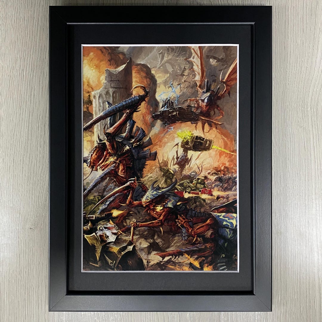 Framed Tyranids Art. Hive Fleet, Kraken Behemoth Carnifex Screamer ...