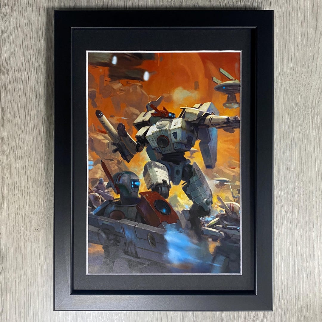 Framed Tau Empire Art. XV8 Crisis Battlesuit, T'au, Pathfinders ...
