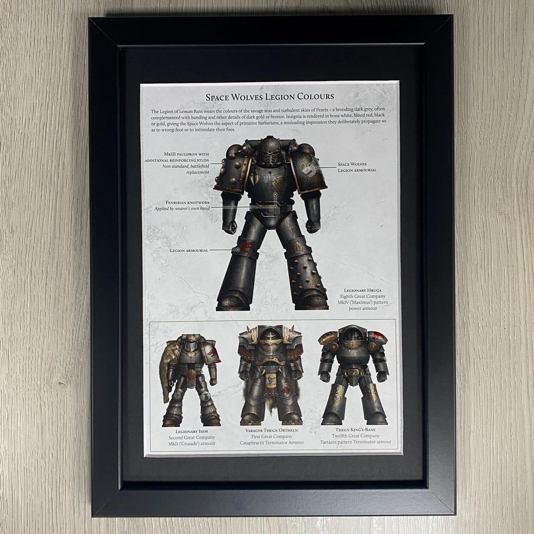 Framed Space Wolves Art. Legion Colours, Horus Heresy, Warhammer 40,000 ...