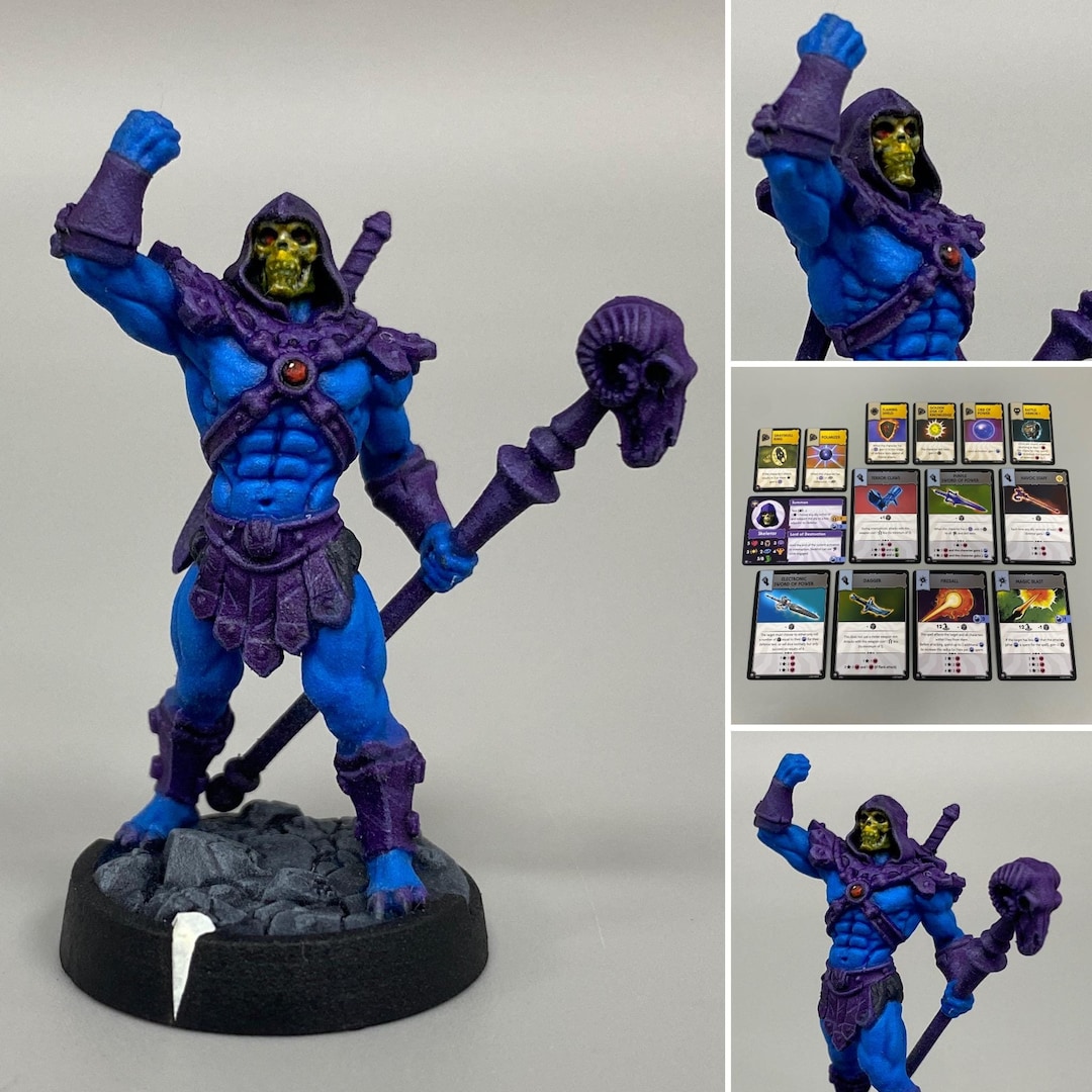 Painted Skeletor Miniature and Game Cards for Masters of the Universe ...
