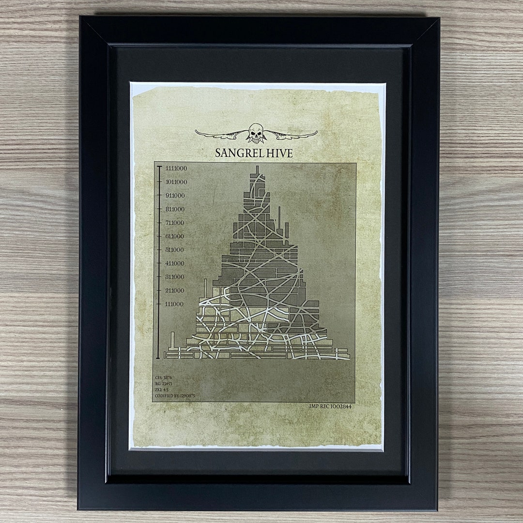 Necromunda Framed Art Sangrel Hive Map Hive City Underhive Games ...