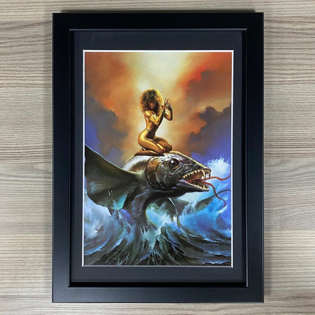 Boris Vallejo Framed Art Flying Fish Barbarian Queen - Etsy