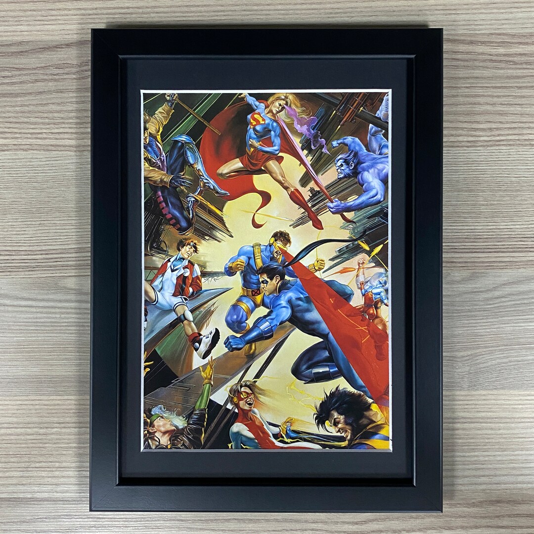 Boris Vallejo Framed Art. DC Vs Marvel, Sci-fi, Fantasy, Impact Cyclops ...