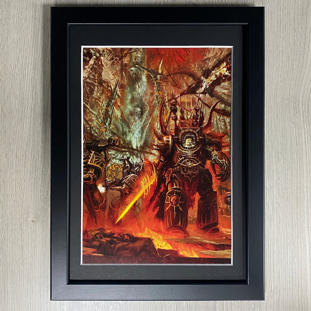 Framed Abaddon the Despoiler Art. Realm of Chaos, Space Marines ...