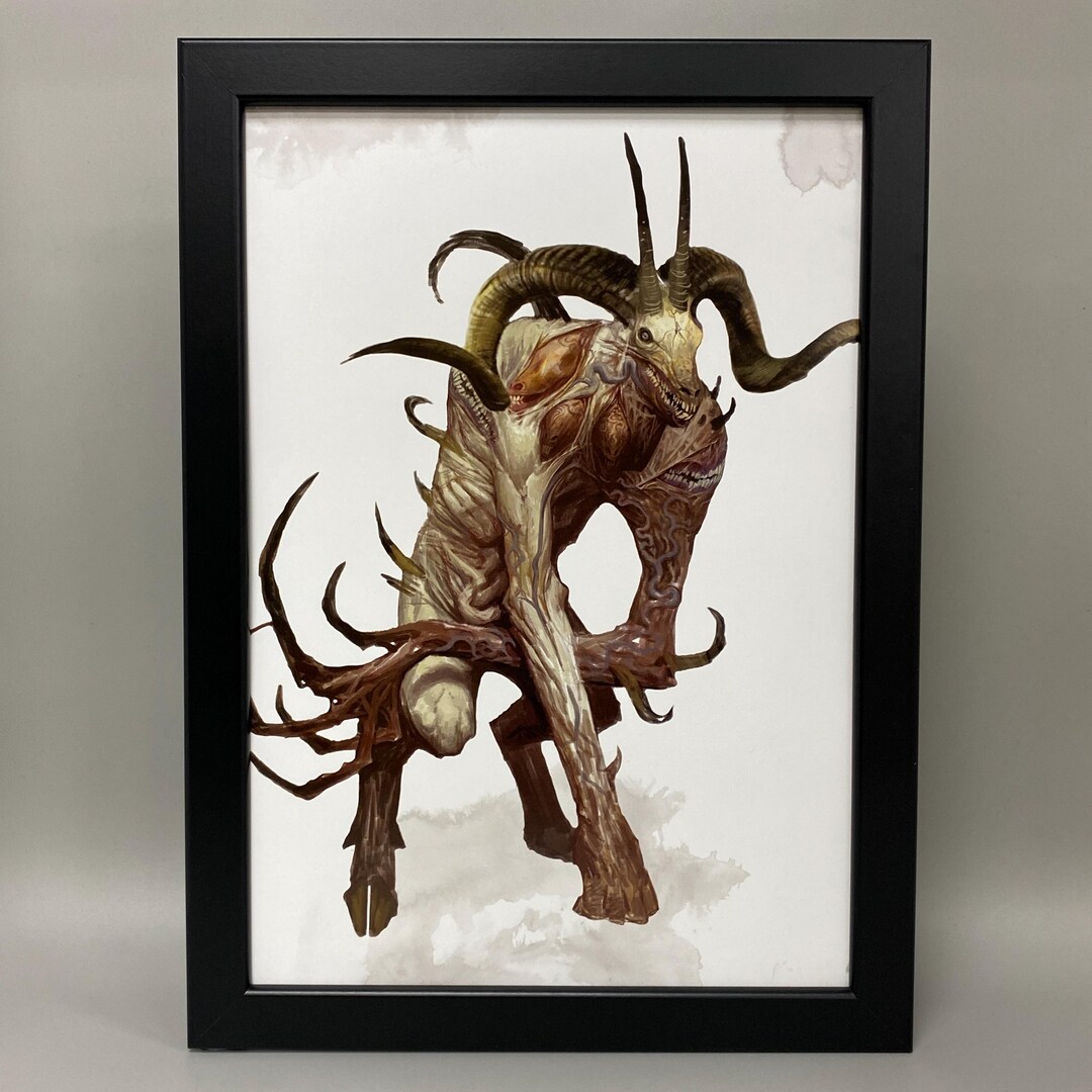 Diablo IV Goatman Abomination Framed Art by Mike Franchina. Blizzard ...