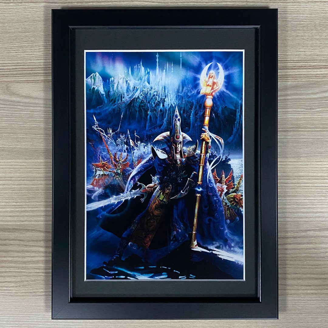 Teclis Framed Art High Elves Mage Sorcerer Dragon Knights Aelf Games ...