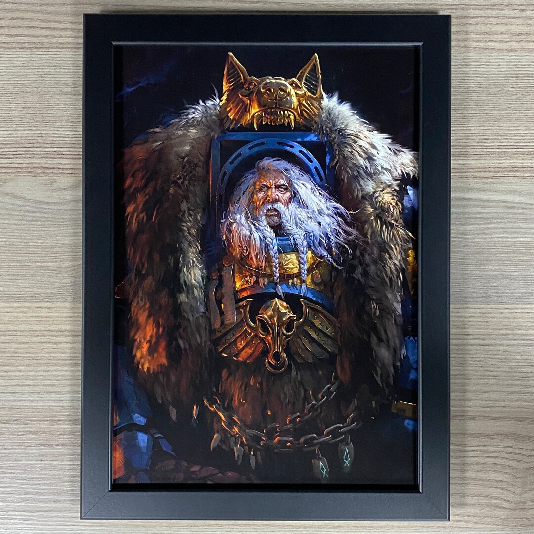 Logan Grimnar Framed Art Space Wolves Space Marines Adeptus Astartes ...
