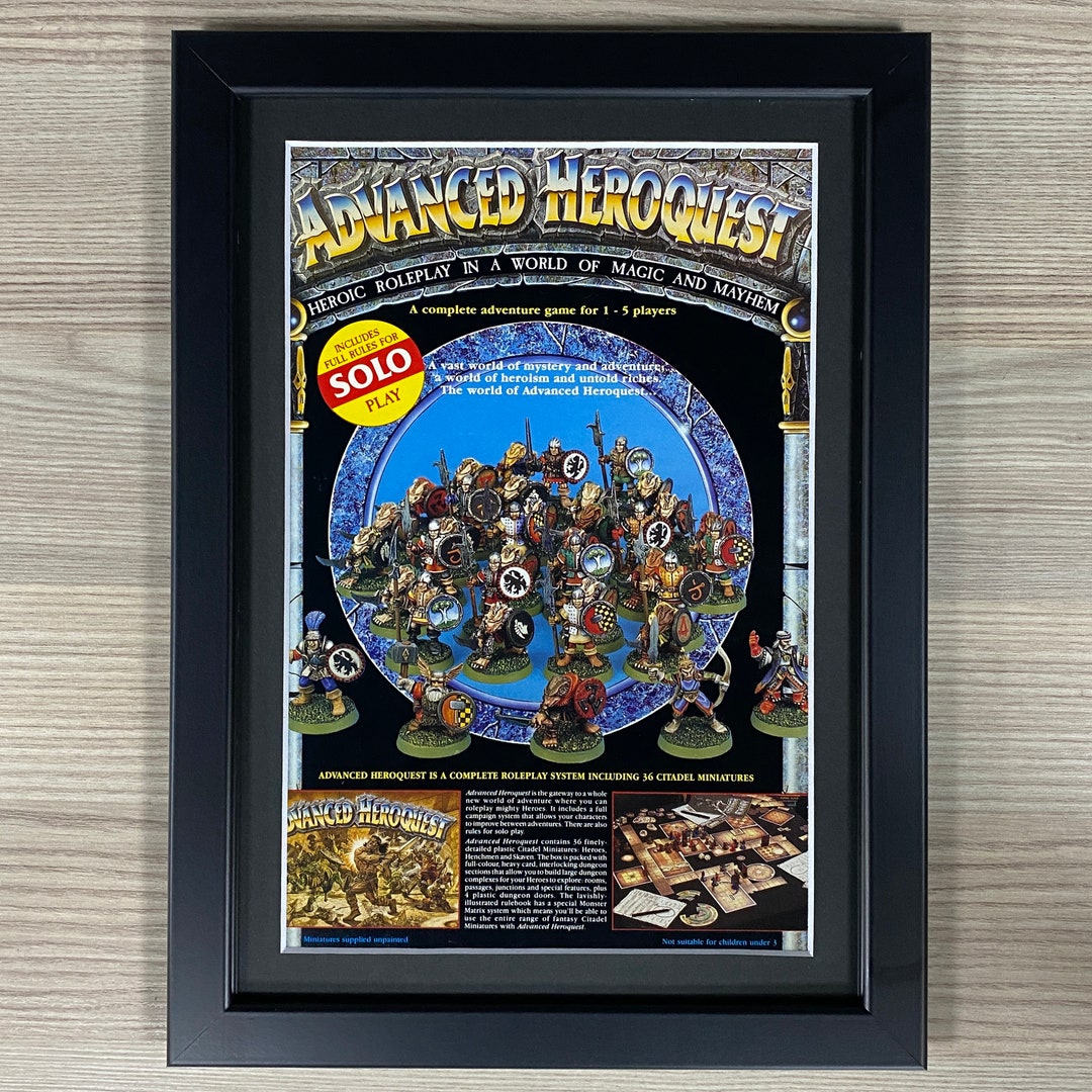 Advanced Hero Quest Framed Art White Dwarf Advert Games Workshop ...