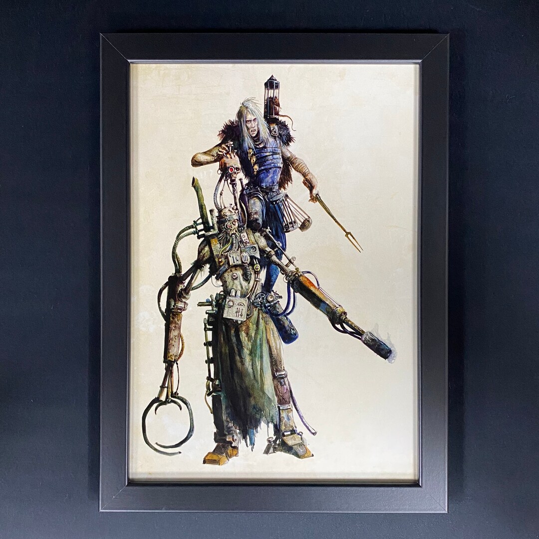 Servitor Cultist Framed Art. Flamer Servo Skull Rat Cage Dark Heresy ...