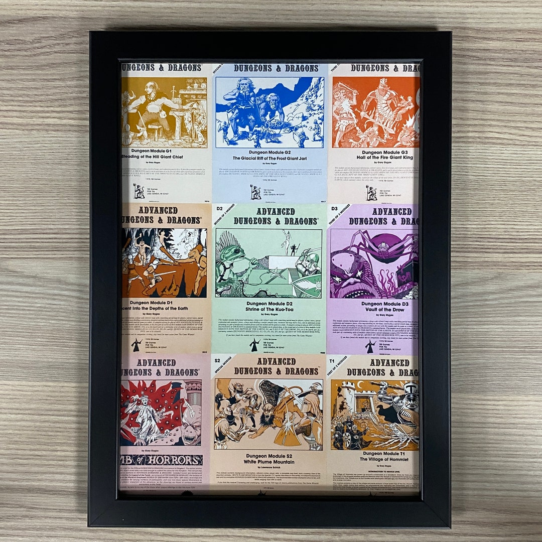 Dungeons and Dragons Framed Art. Tomb of Horrors, Vault of the Drow ...
