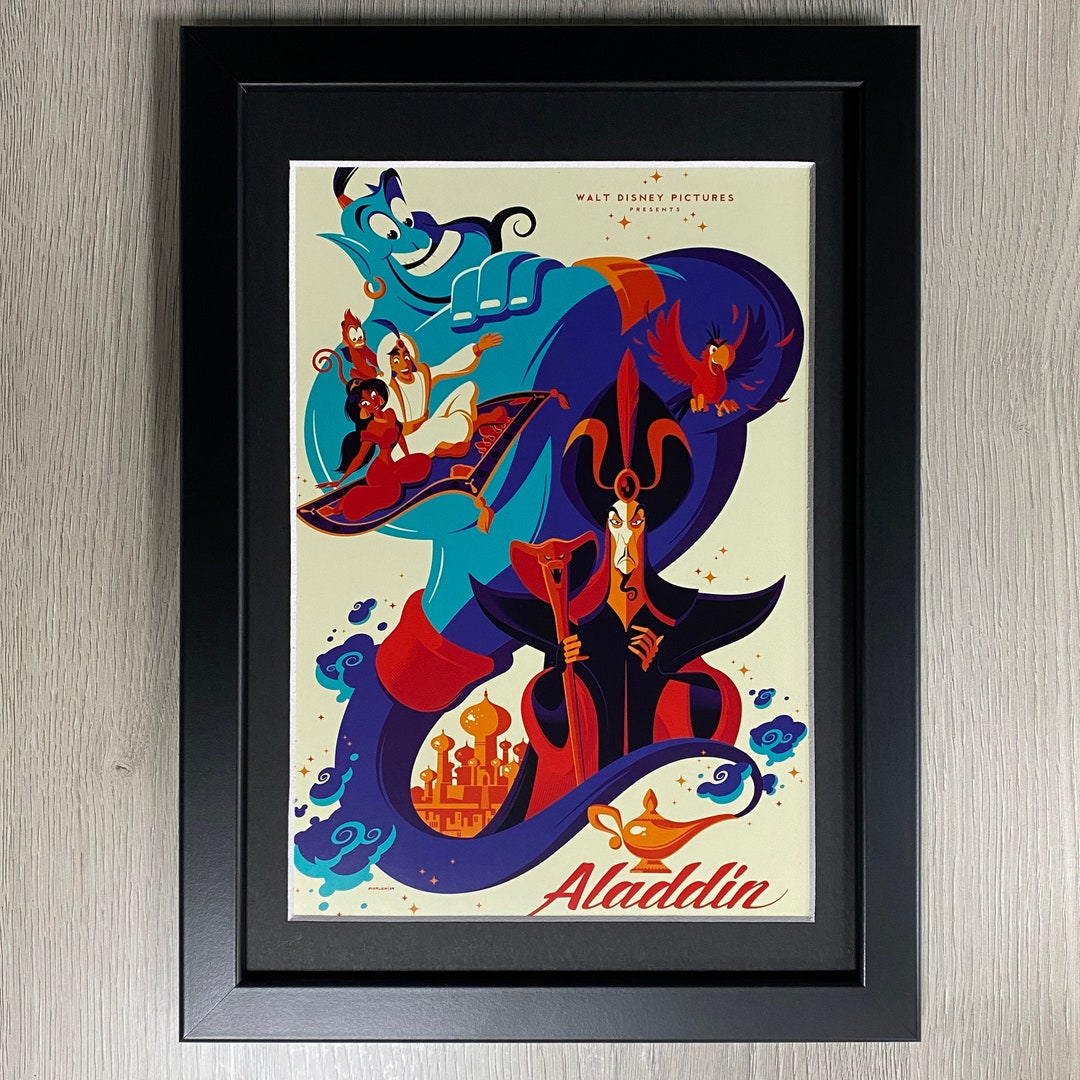 Framed Aladdin Disney Movie Art. Mondo - Etsy