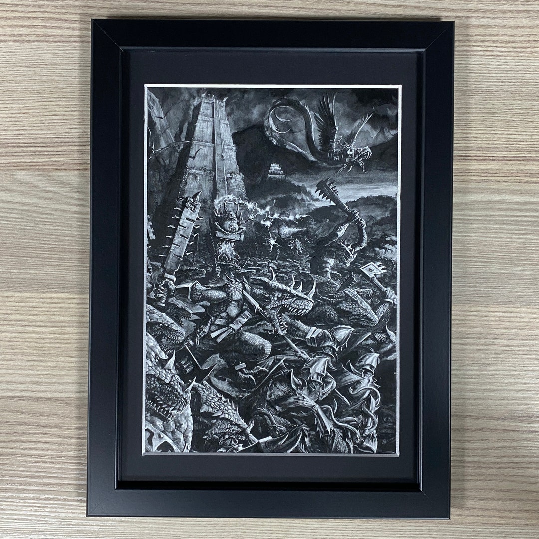Seraphon Framed Art Lizardmen Old Ones Saurus Temple Guard Terradon ...