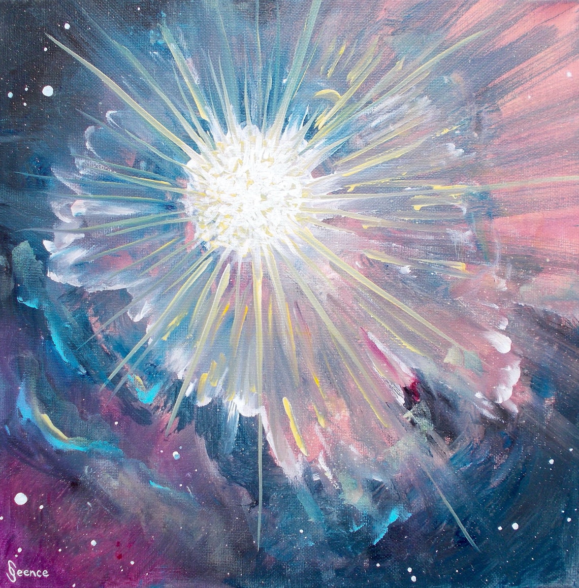 Supernova 24 original acrylic space painting 12 x | Etsy