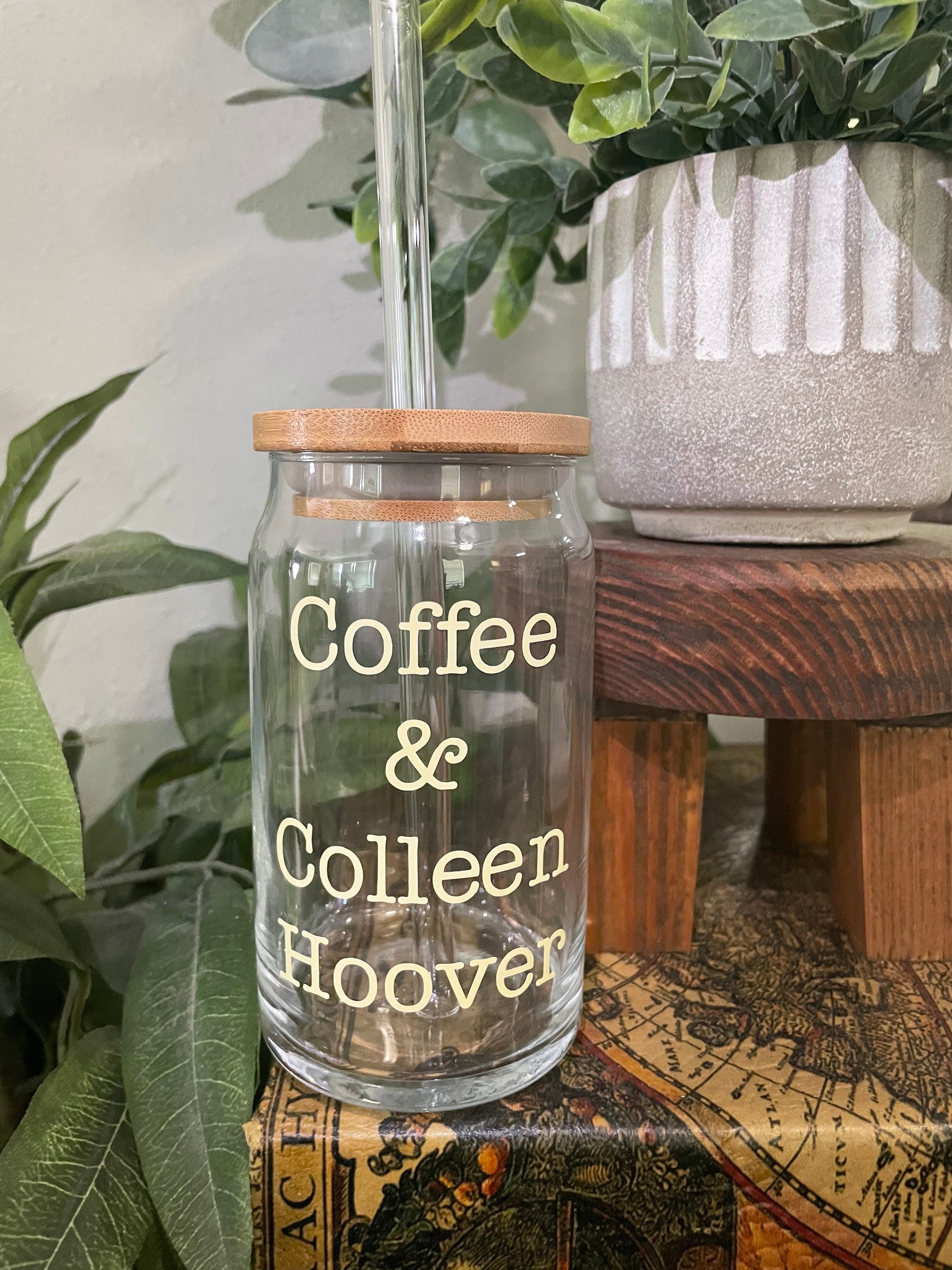 Coffee and Colleen Hoover, Colleen Hoover Coffee Cup, Coffee Glass Cup ...