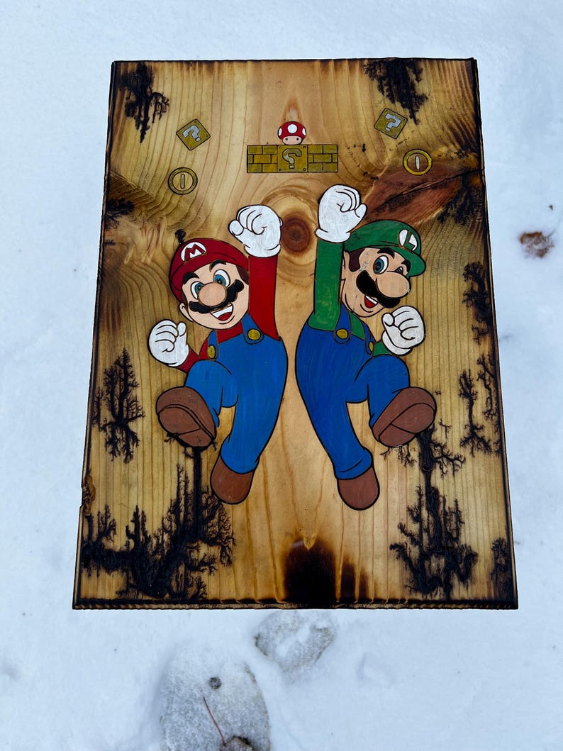 Rustic Mario Bros Wood Sign - Etsy