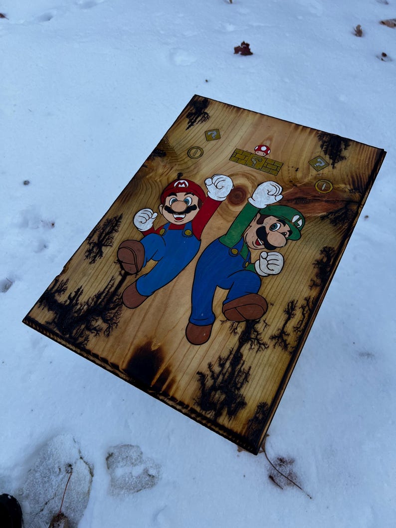 Rustic Mario Bros Wood Sign - Etsy