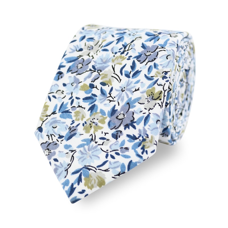 Dusty Blue Floral Tie - Etsy
