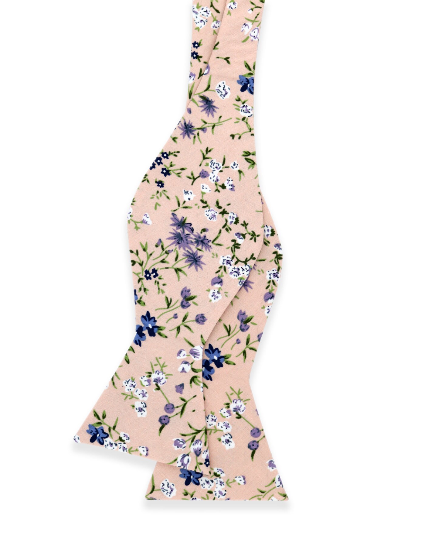 Light Pink and Purple Floral Print Tie, Handmade 100% Cotton, Pastel ...