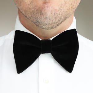 Black Velvet Oversized Bow Tie & Pocket Square Set | Tuxedo or Prom ...