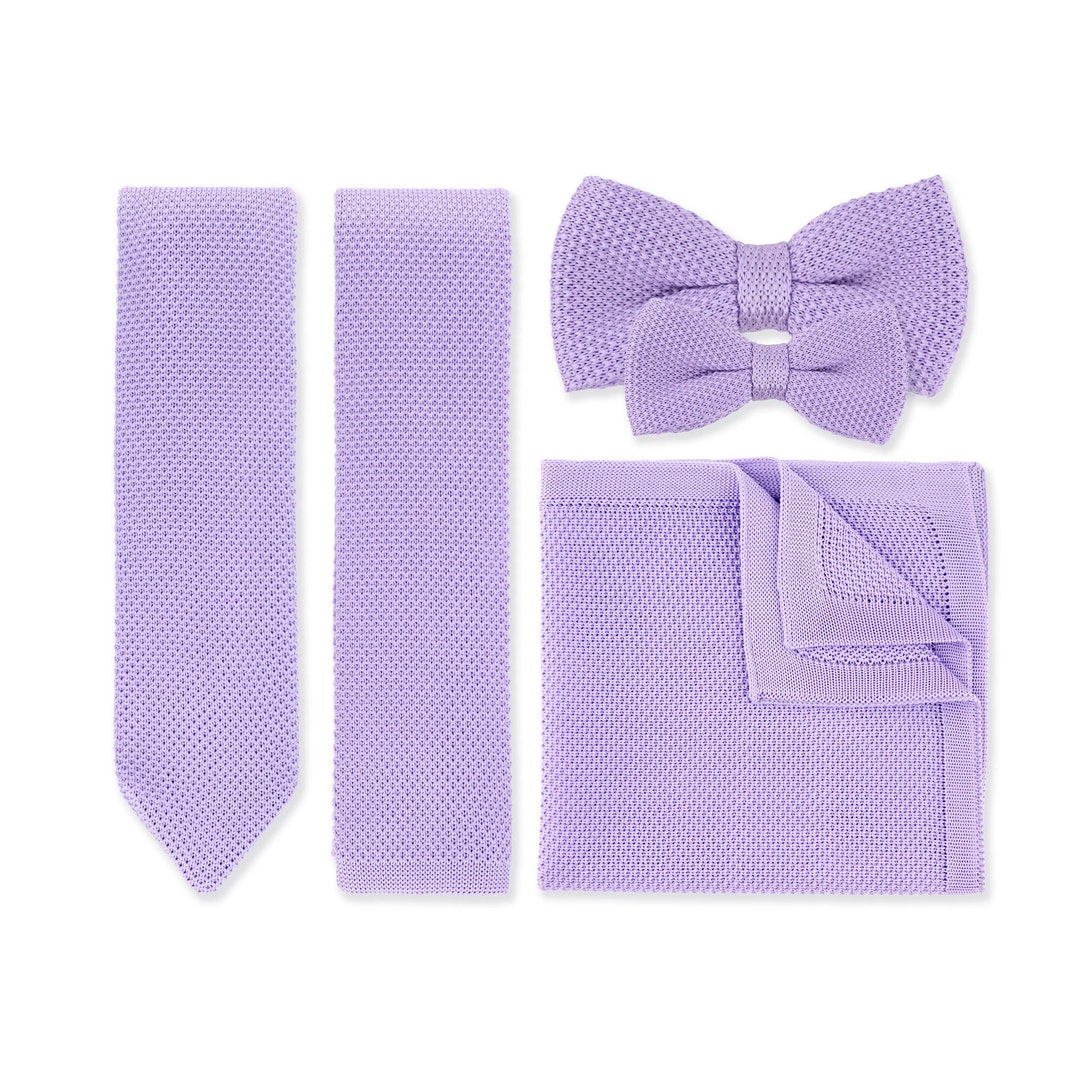Pastel Purple Knitted Tie. Handmade 100% Polyester Bow Tie Pocket ...