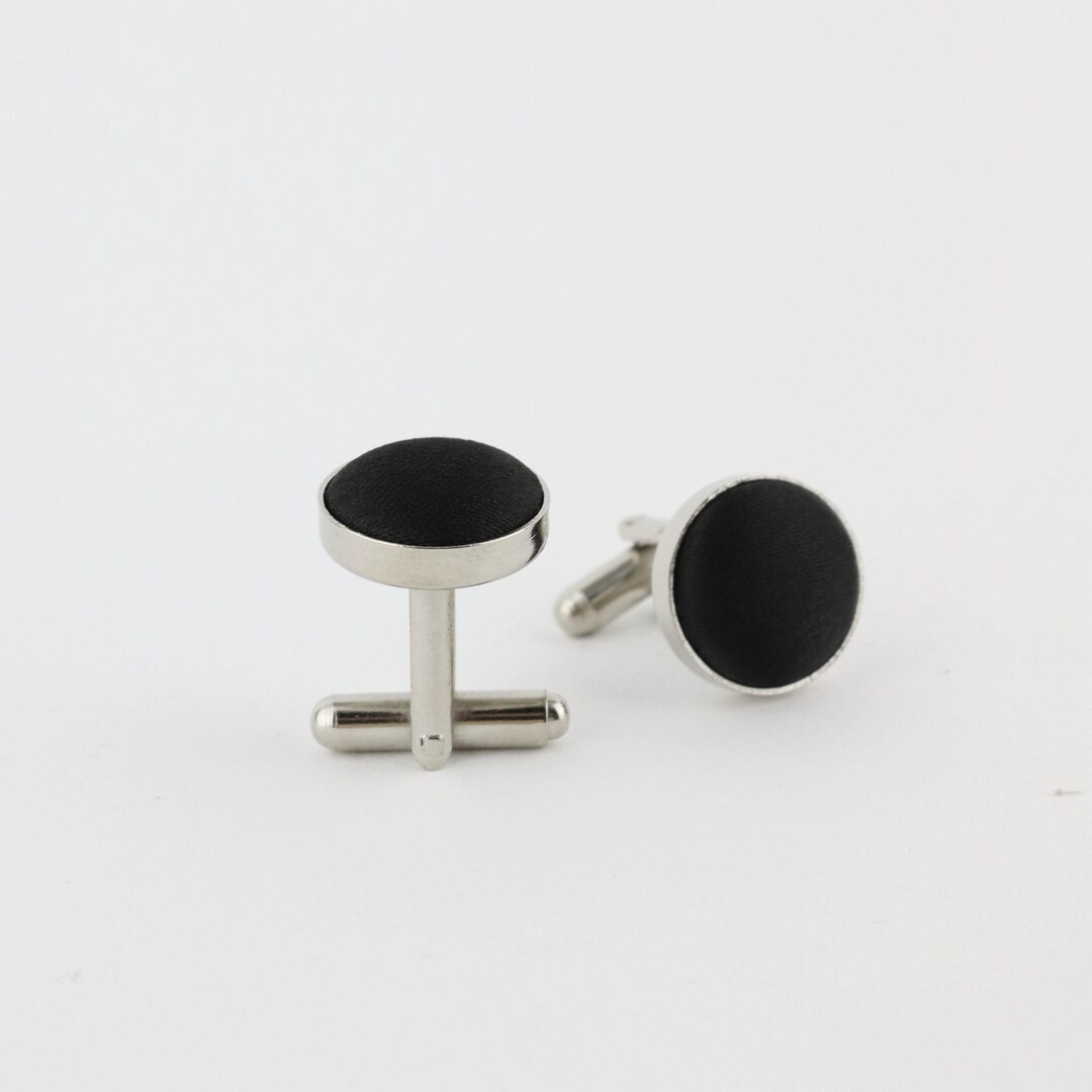 Black Fabric Faced Cufflinks | Colourful Cufflinks | Gift for Him ...