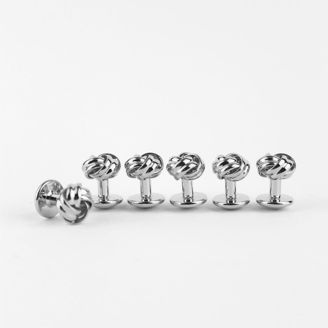 Six Silver Dress Shirt Tuxedo Studs Only | Perfect Tuxedo Shirt Studs ...