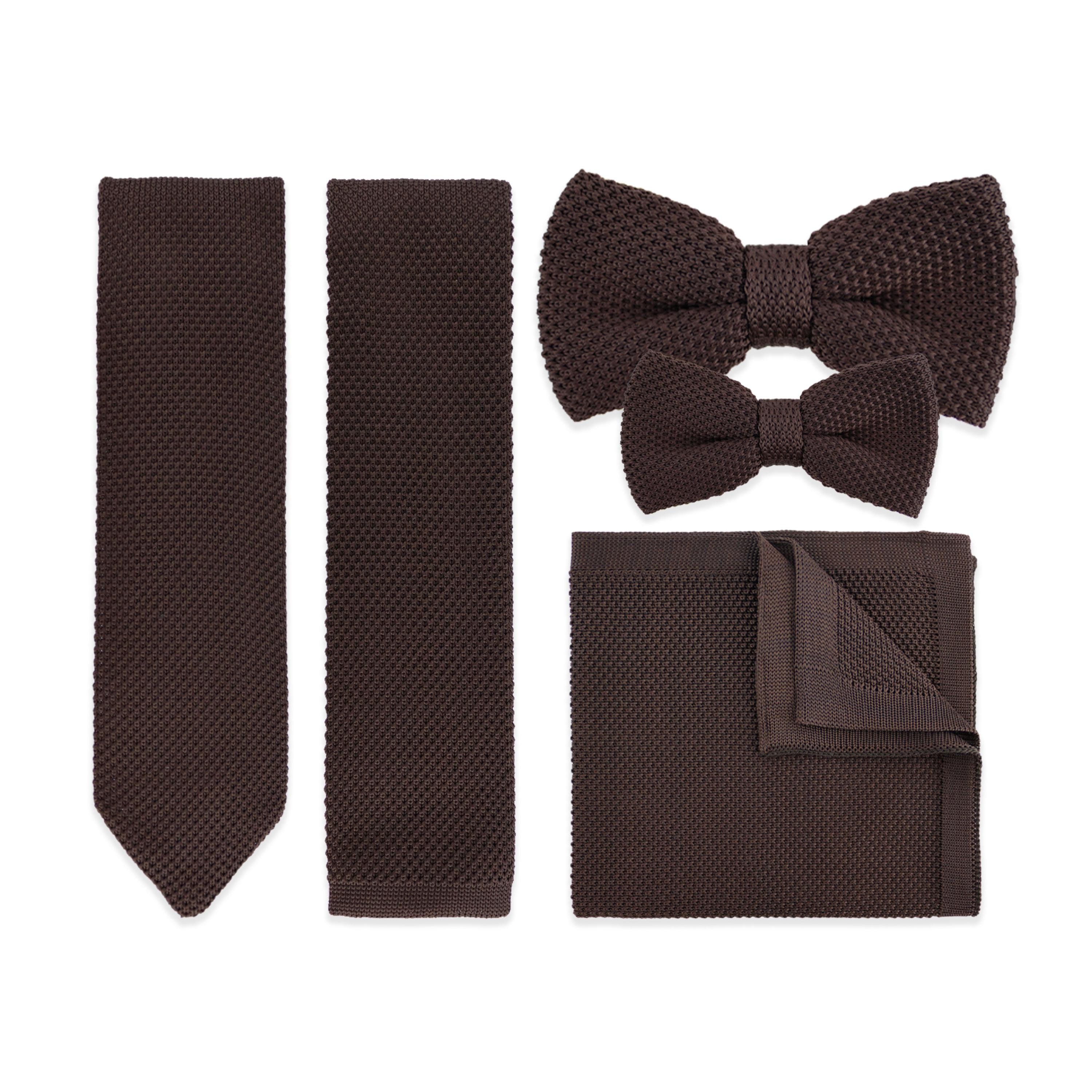 Dark Brown Knitted Pocket Square | Mens Handmade 100% Soft Polyester ...