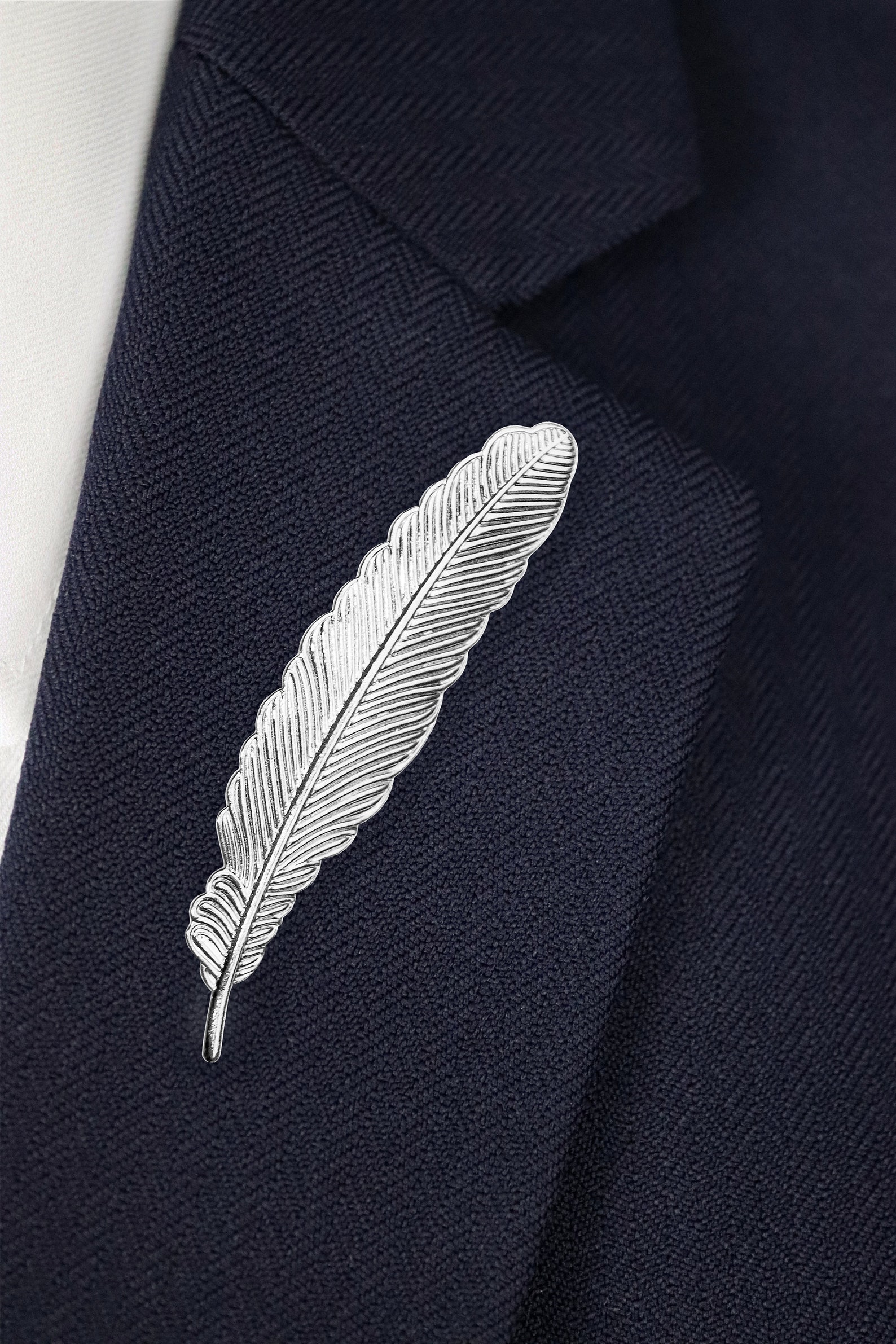 Feather Lapel Pin Brooch - Gold OR Silver Colour | Gift for Men ...