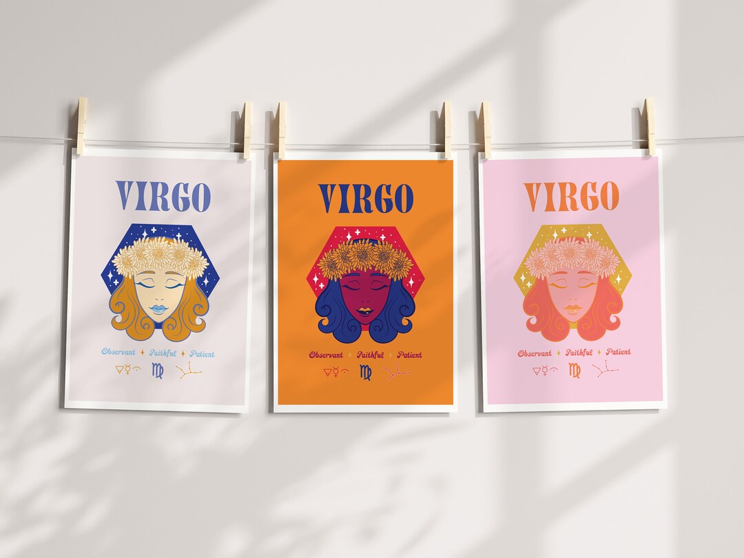 Virgo Maiden Print, Virgo Wall Art, Astrology Decor, Virgo Zodiac ...