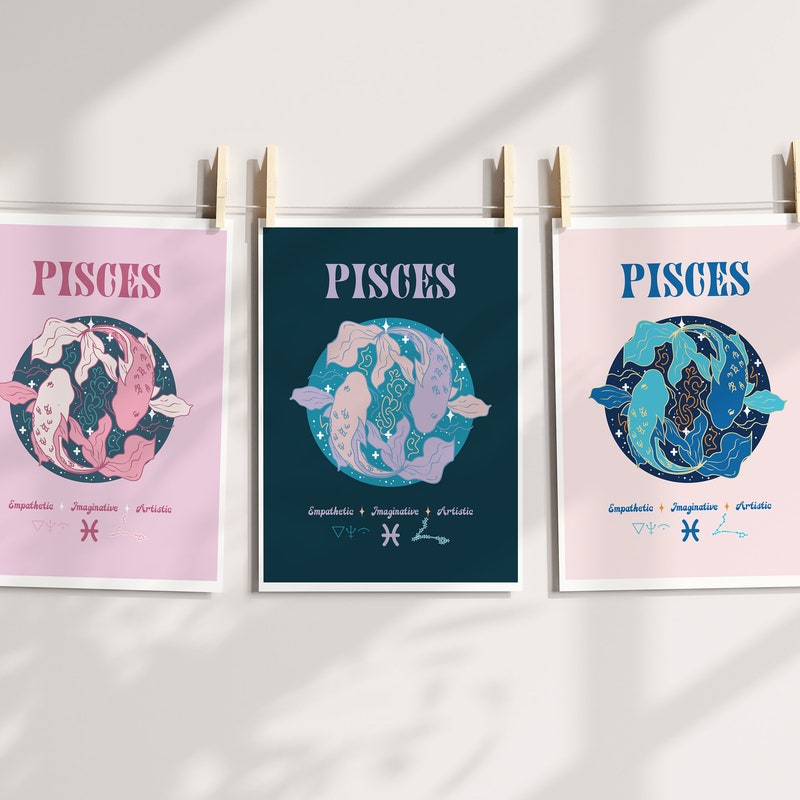 Pisces Wall Art - Etsy