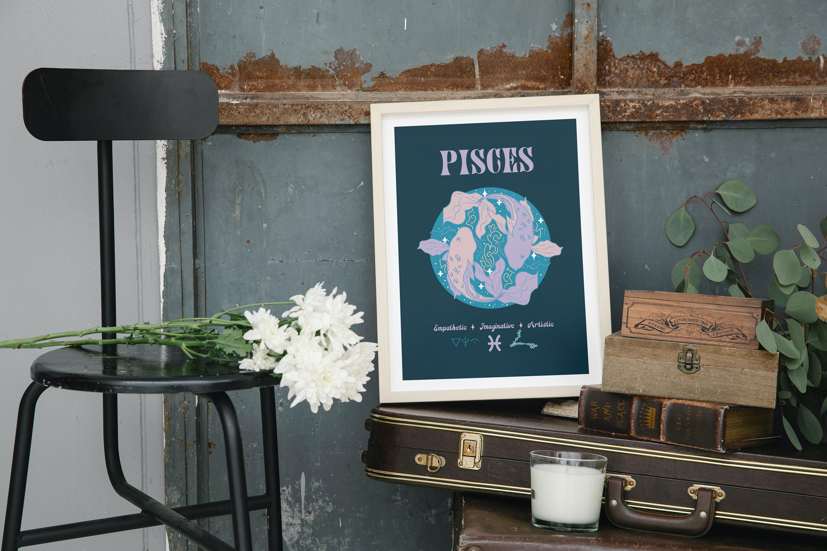 Pisces Fish Print Pisces Wall Art Astrology Decor Pisces - Etsy