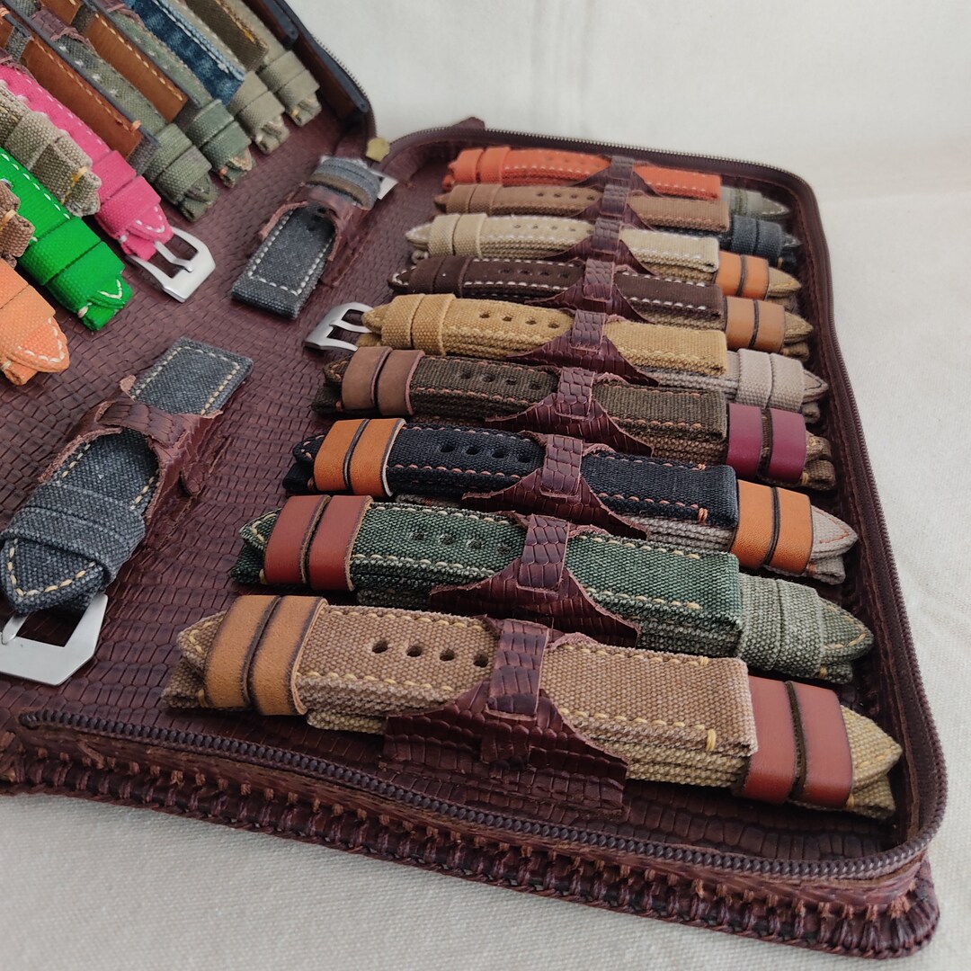 Handmade Leather Watch Strap Holder: Holds 48 Straps - Etsy