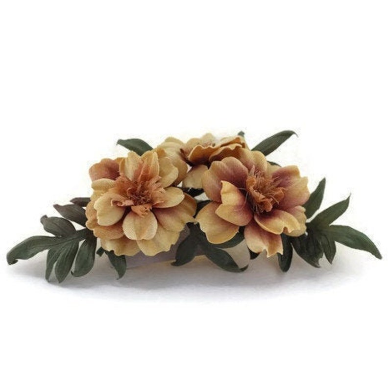 Fake Marigold Flower Broach Handmade Brooch October Birthday - Etsy