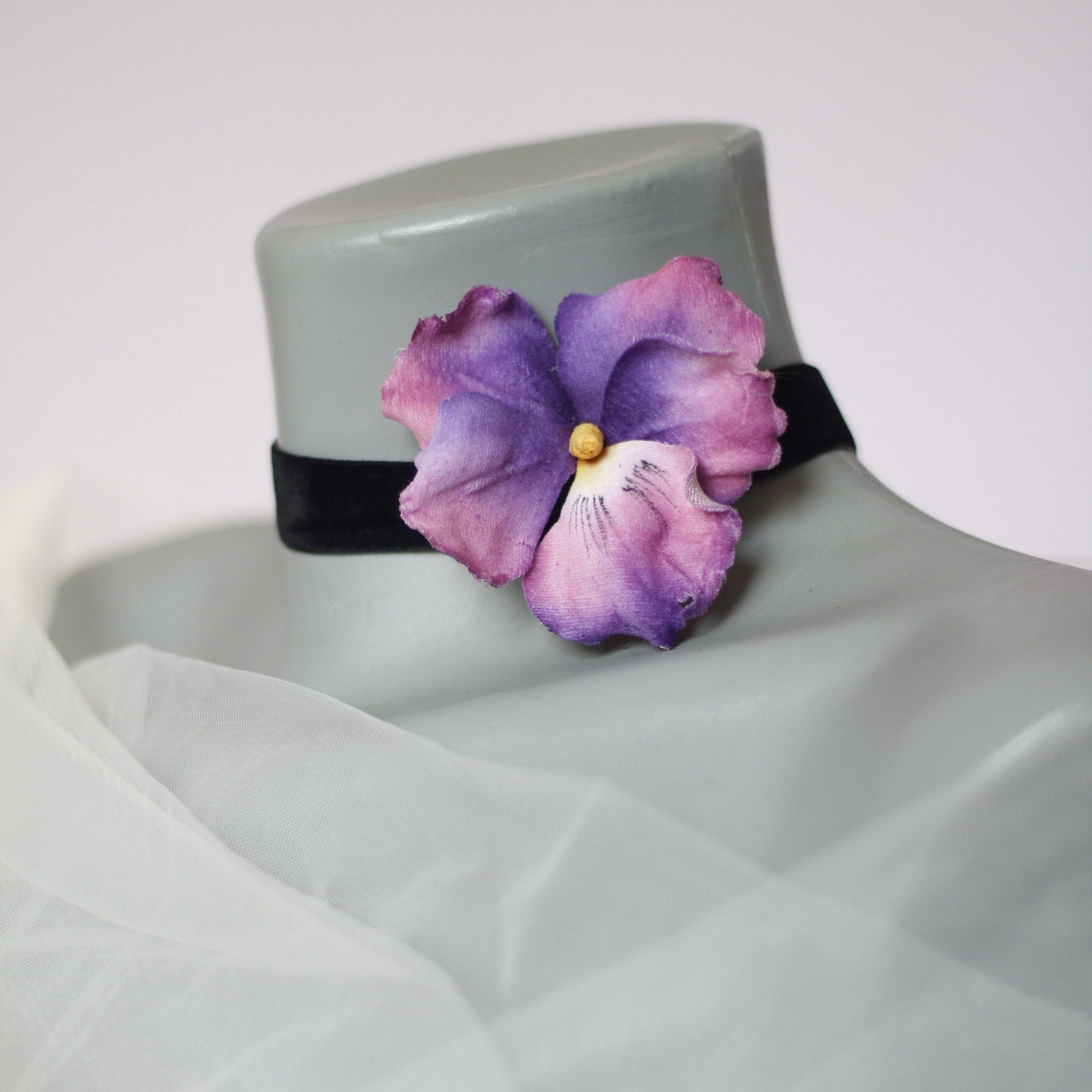 Flower Choker Purple Choker - Etsy