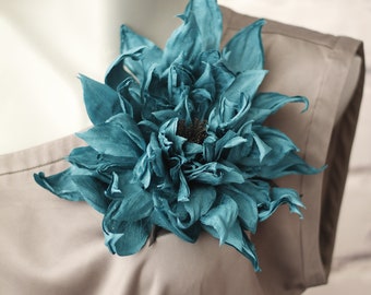 Teal Flower Brooch | Etsy