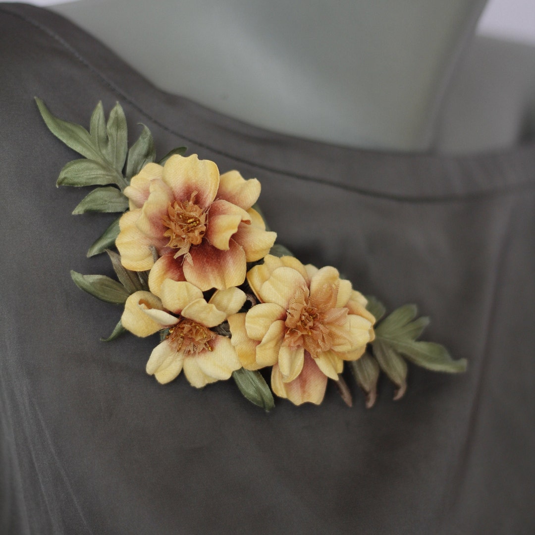 Fake Marigold Flower Broach Handmade Brooch October Birthday - Etsy